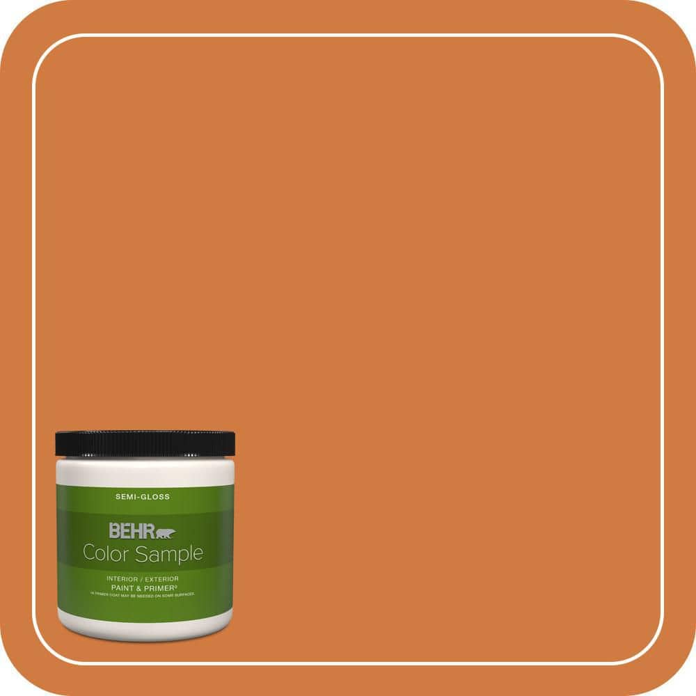 BEHR PREMIUM PLUS 8 oz. #250D-6 Maple Leaf Semi-Gloss Interior/Exterior ...