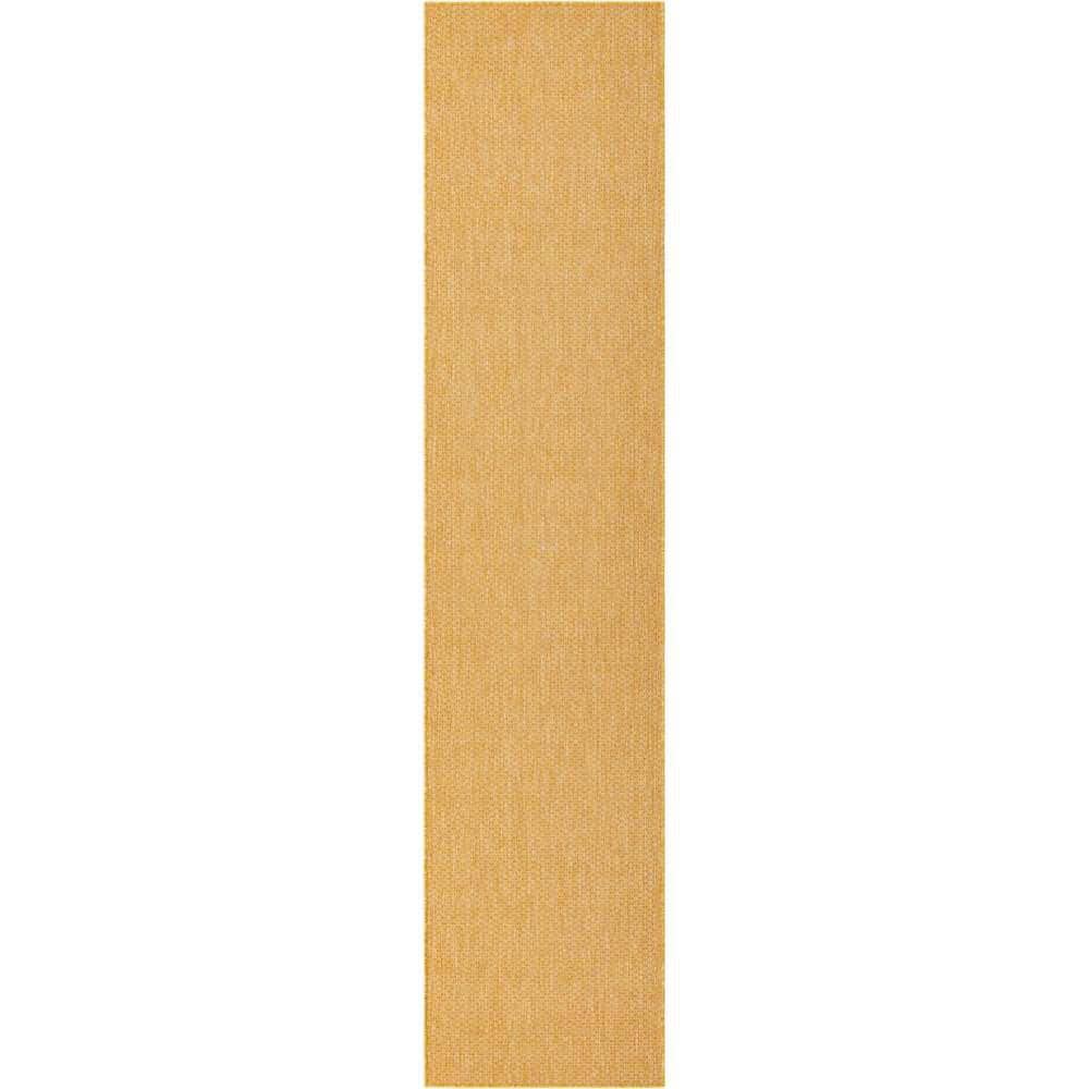 Unique Loom Outdoor Solid Corn Harvest Yellow 2 ft. 7 x 12 ft. Area Rug ...