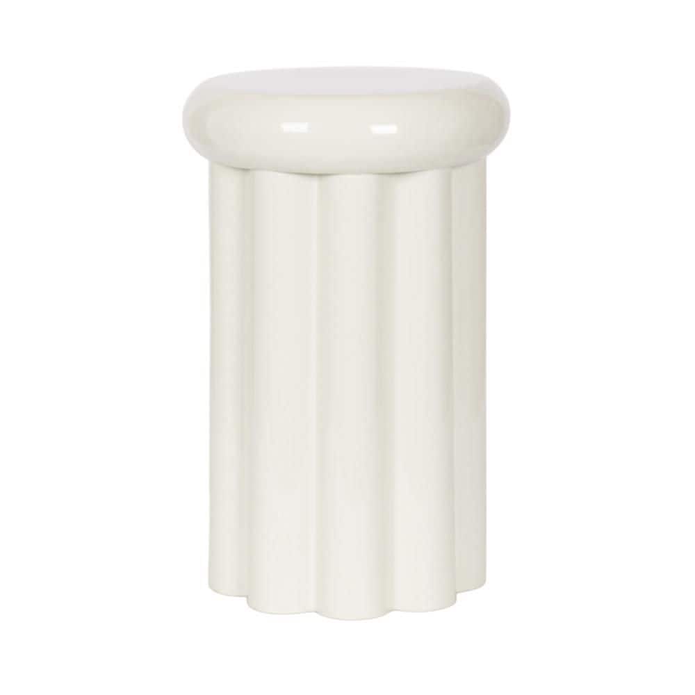 Kate and Laurel Jace 12 in. White Round Metal End Table 230772 - The ...