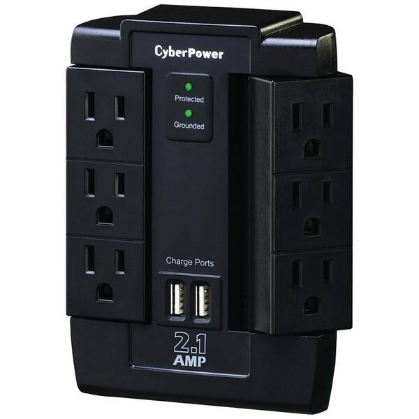 CyberPower 6-Outlet Professional Surge Protector CSP600WSU - The Home Depot