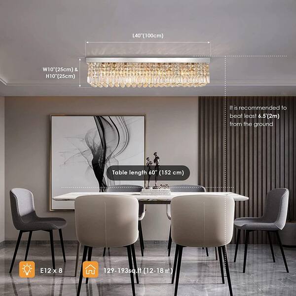 Reviews for RICHARDERY 39.4 in. Modern 6-Light Chrome Crystal ...