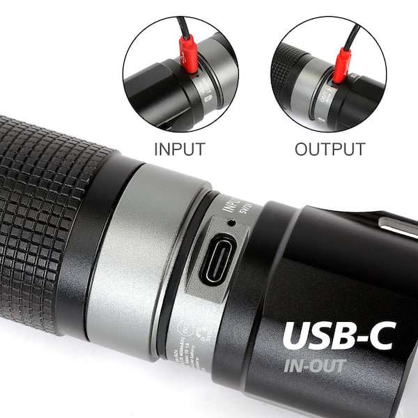 Husky 10000 Lumens Dual Power Focusing Aluminum Rechargeable Flashlight ...