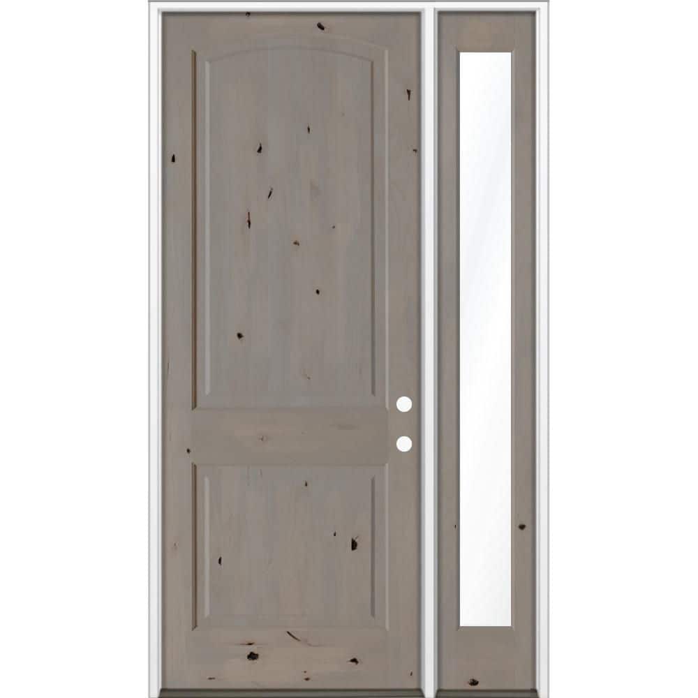 Krosswood Doors 46 in. x 96 in. Knotty Alder 2Panel Arch Left-Hand ...