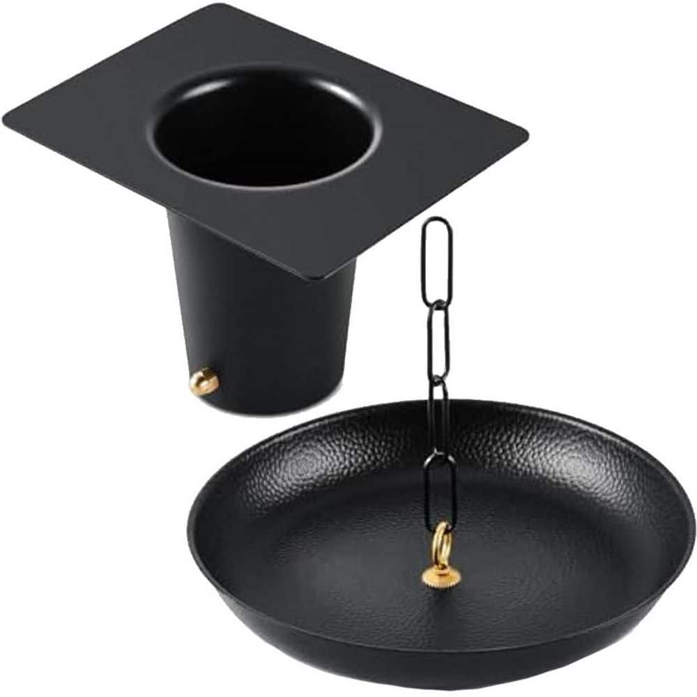 Phewnyzo Rain Chain Gutter Adapter and 12 in. Anchoring Basin Black ...