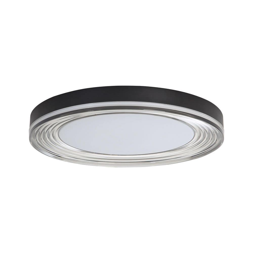 Golden Lighting Ondulada 19.75 in. 49-Watt Modern Sand Black Integrated ...