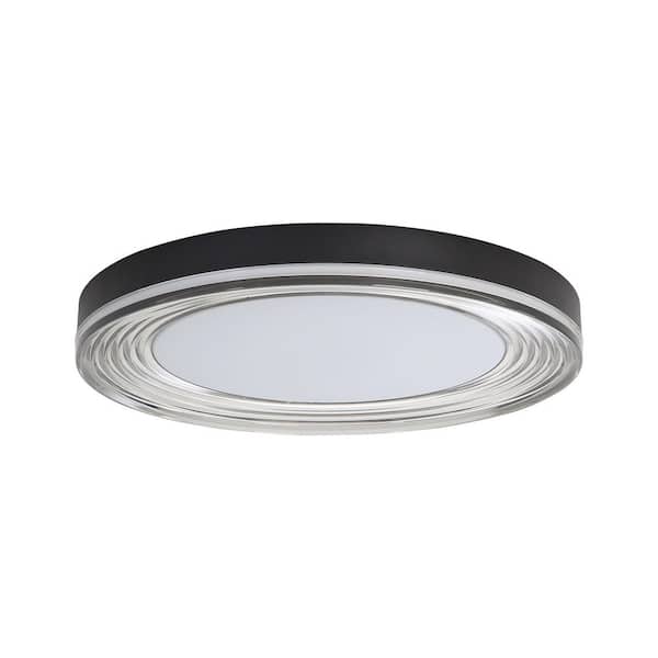 Golden Lighting Ondulada 19.75 in. 49-Watt Modern Sand Black Integrated ...