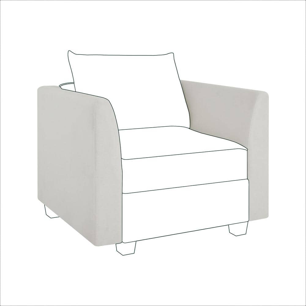 HOMESTOCK 30.30 in. Linen Modern DIY Sofa Armrest Module - Pair of ...