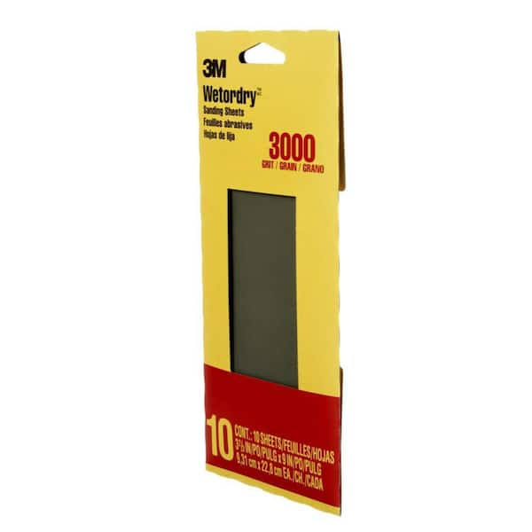 3M Wetordry 3 2/3 in. x 9 in. 3000 Grit Super Ultra Fine Grade ...