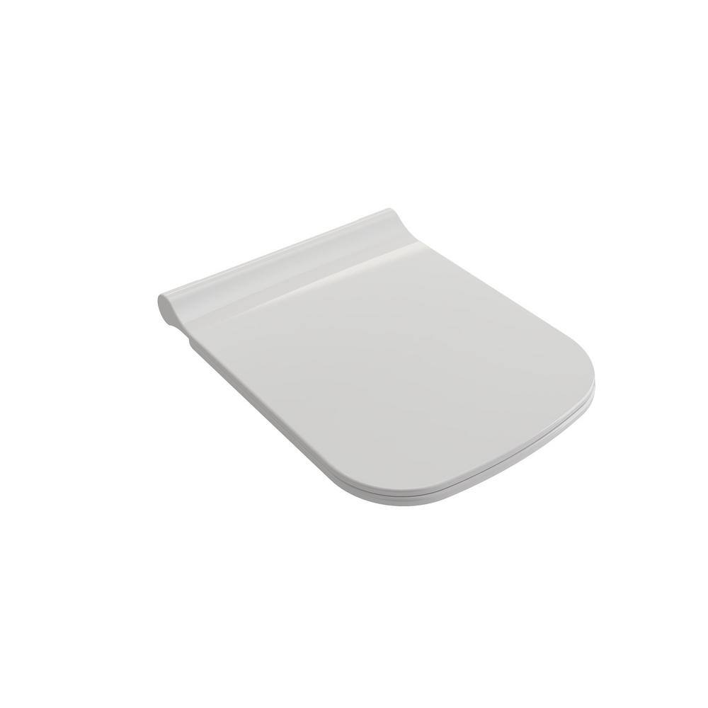 BOCCHI Firenze Square Soft- Closed Front Toilet Seat in. White A0332 ...