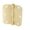 Everbilt 3-1/2 in. x 5/8 in. Radius Satin Brass Squeak-Free Door Hinge ...