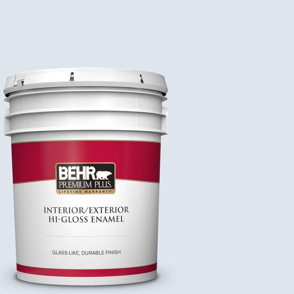 BEHR PREMIUM PLUS 5 gal. #590C-1 Morning Haze Hi-Gloss Enamel Interior ...