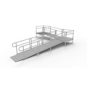 EZ-ACCESS PATHWAY 16 ft. L-Shaped Aluminum Wheelchair Ramp Kit with ...