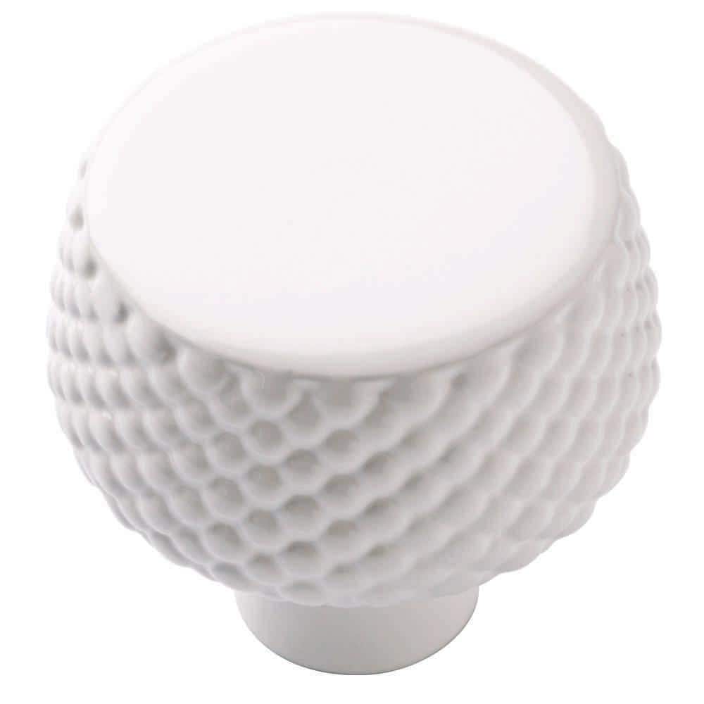 Liberty Country Beaded 1-11/64 in. (30 mm) Round White Cabinet Knob ...