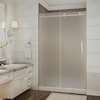 Aston Moselle 48 in. x 36 in. x 77.5 in. Completely Frameless Sliding Shower Door with Frosted ...