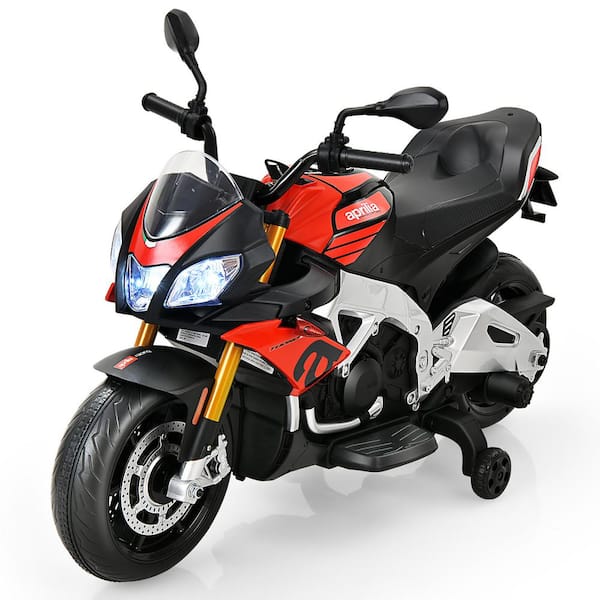 Costway 12 in. Kids Ride on Motorcycle 12-Volt Battery Powered Kids ...