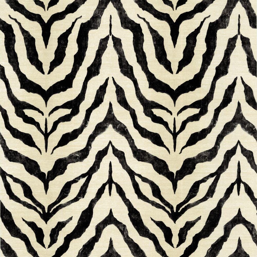 The Wallpaper Company Zebra Print Black Wallpaper Sample WC1283250S ...