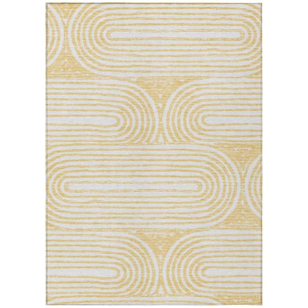 HomeRoots Gold and White 10 ft. x 14 ft. Woven Abstract Rectangle ...