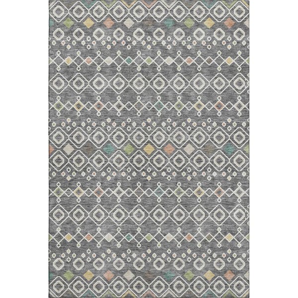 Addison Rugs Mayfield Premium Machine Washable Abstract AMF938 Gray 3 ...