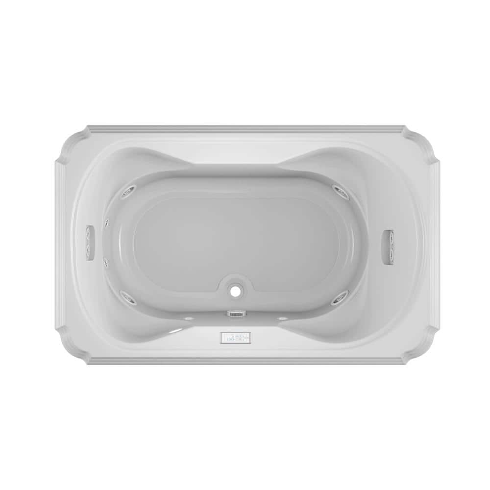 JACUZZI MARINEO 66 in. x 42 in. Acrylic Rectangular Drop-in Center ...