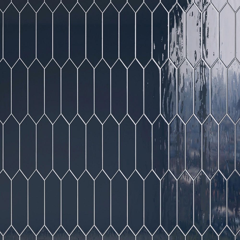 MOLOVO Atlanta Denim Blue 2.95 in. X 11.81 in. Glossy Ceramic Picket ...