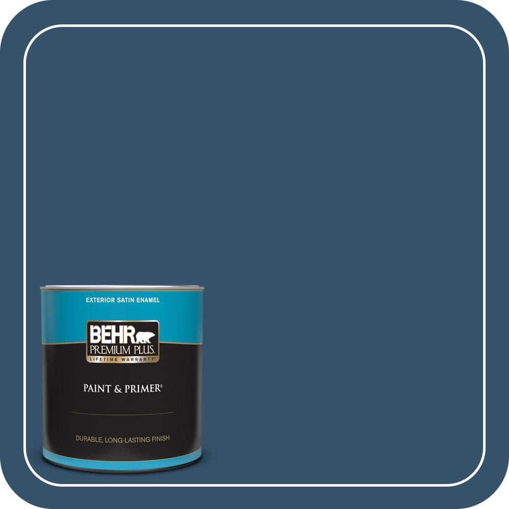 BEHR PREMIUM PLUS 1 qt. #MQ5-58 Velvet Rope Satin Enamel Exterior Paint ...