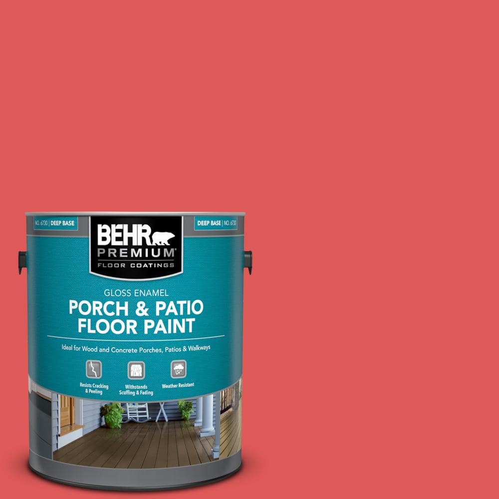 BEHR PREMIUM 1 gal. #150B-6 Firecracker Gloss Enamel Interior/Exterior ...