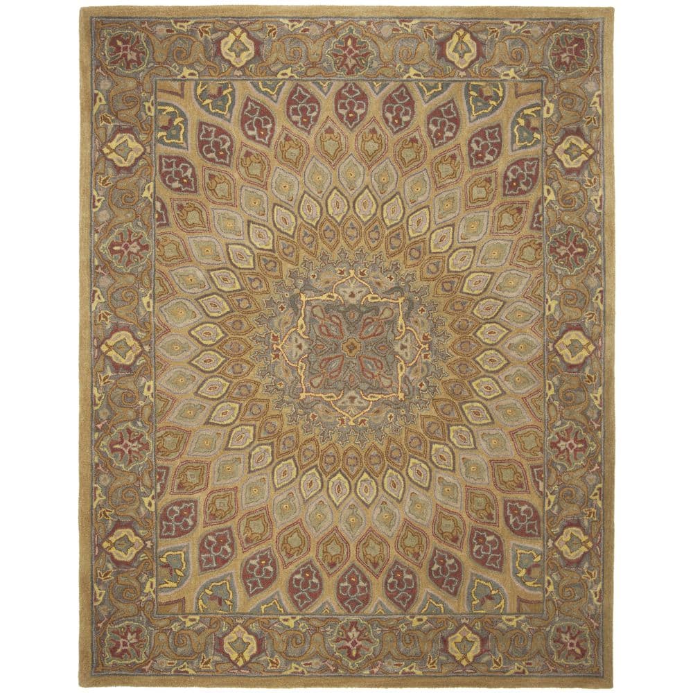 SAFAVIEH Heritage Light Brown/Gray 8 ft. x 10 ft. Border Area Rug ...