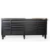 Husky 84 in. W x 24 in. D 18-Drawer Heavy-Duty Mobile Workbench with ...