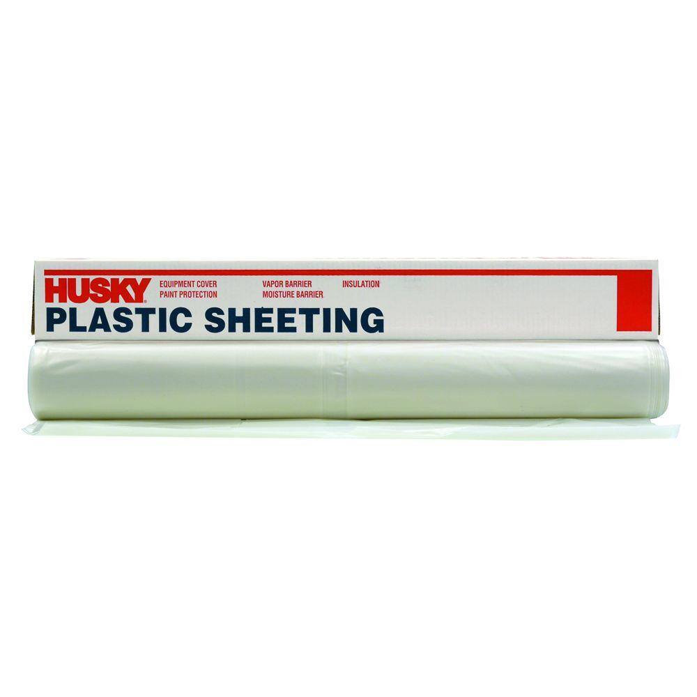 HUSKY 12 ft. x 50 ft. Clear 6 mil Plastic Sheeting CF0612-50C - The ...