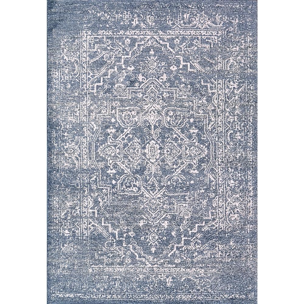 Dynamic Rugs Soma Denim/Ivory 2 ft. 2 in. X 11 ft. Oriental Indoor Area ...