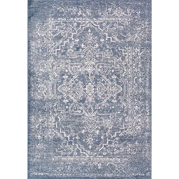 Dynamic Rugs Soma Denim/Ivory 2 ft. 2 in. X 11 ft. Oriental Indoor Area ...