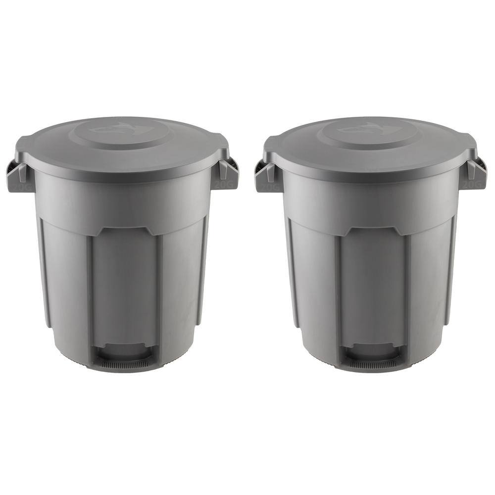 Reviews for Husky 20 Gal. Grey Outdoor Vented Trash Can with Domed Lid ...
