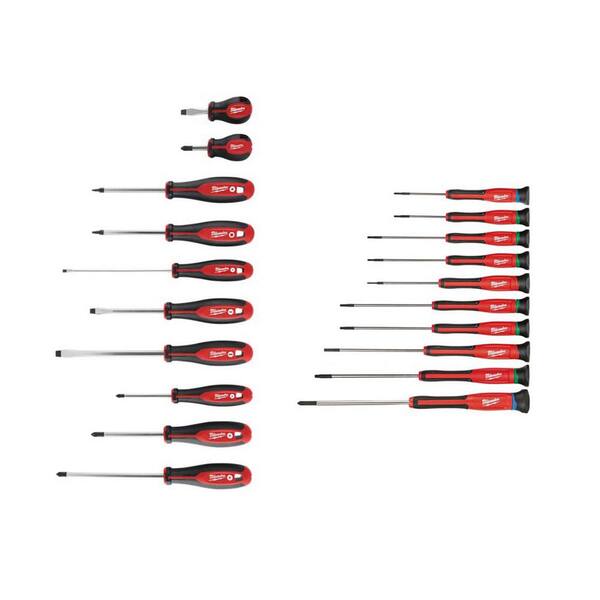 Milwaukee Screwdriver Set with Precision Screwdriver Set (20-Piece) 48 ...