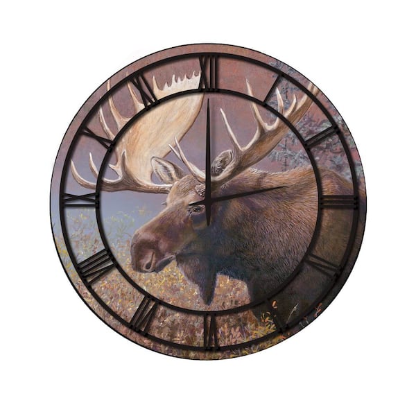 "Chocolate Moose" Full Coverage Art and Black Numbers Imaged Wall Clock ...