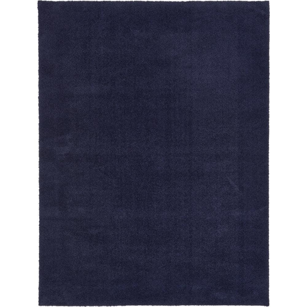 Unique Loom Studio Solid Shag Midnight Blue 9' 0 x 12' 0 Area Rug ...