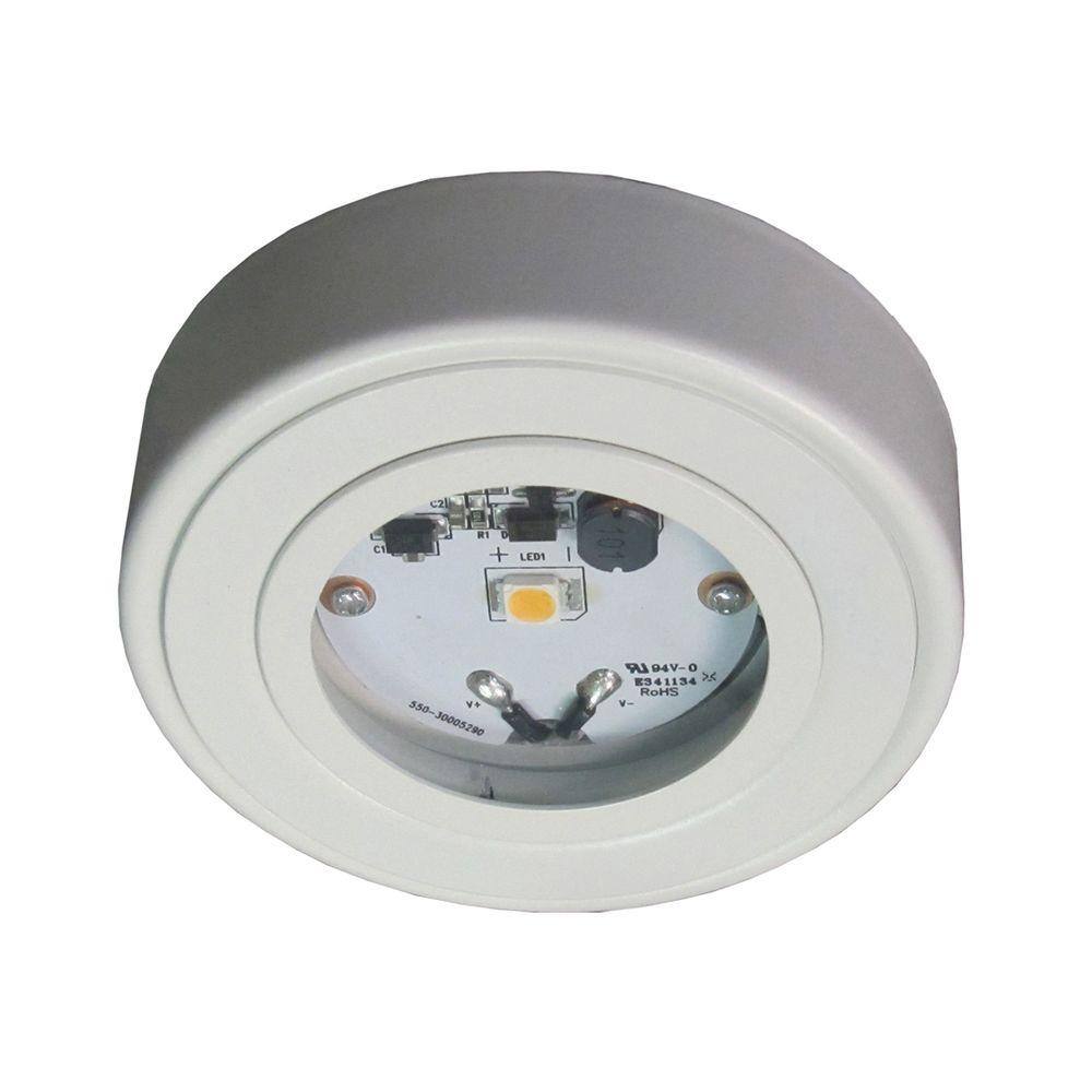 Enviro White Metal LED Puck light I-HPLWH - The Home Depot