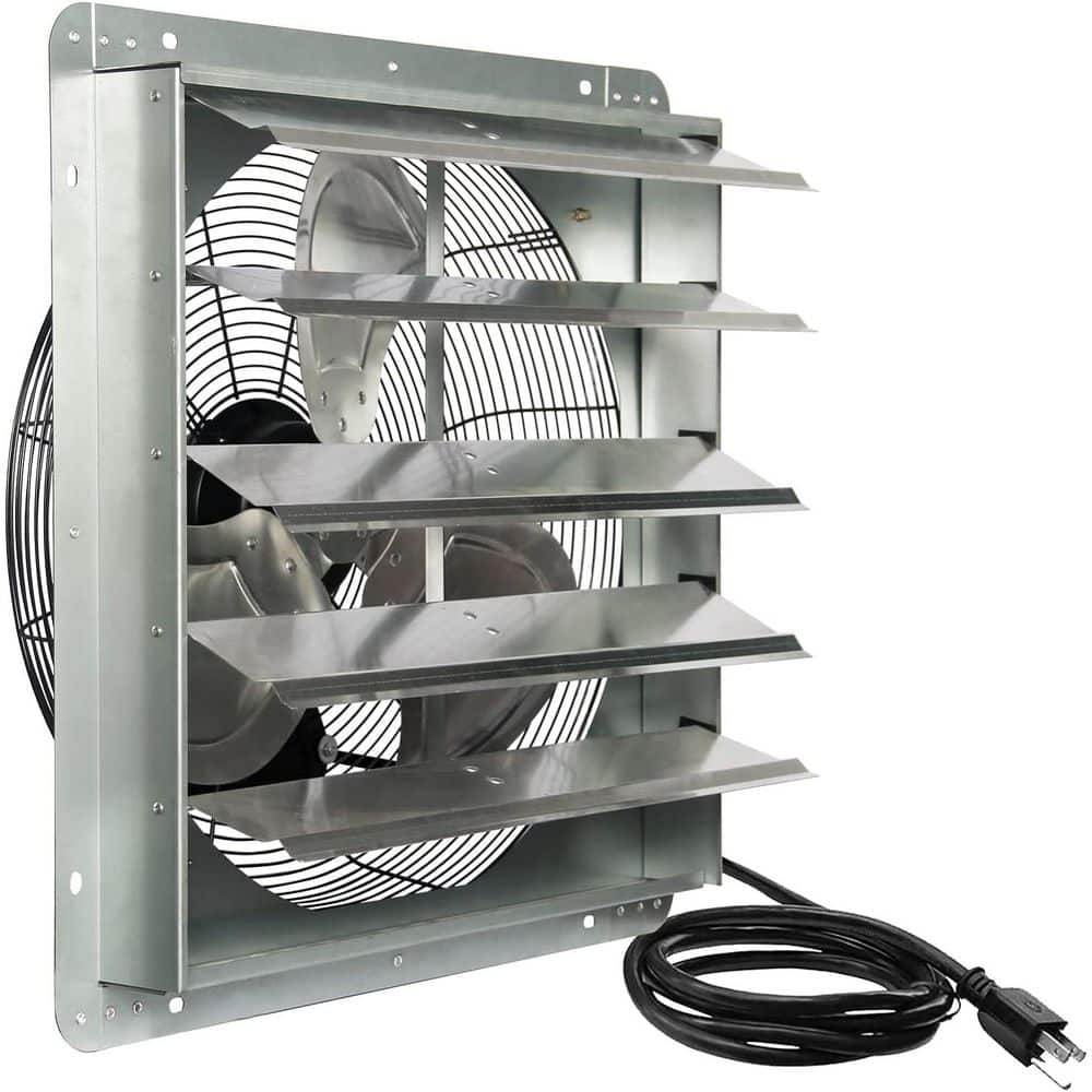 KIWDZFU 20 in. Shutter Exhaust Fan with 1.65m Power Cord, Wall Mounted ...