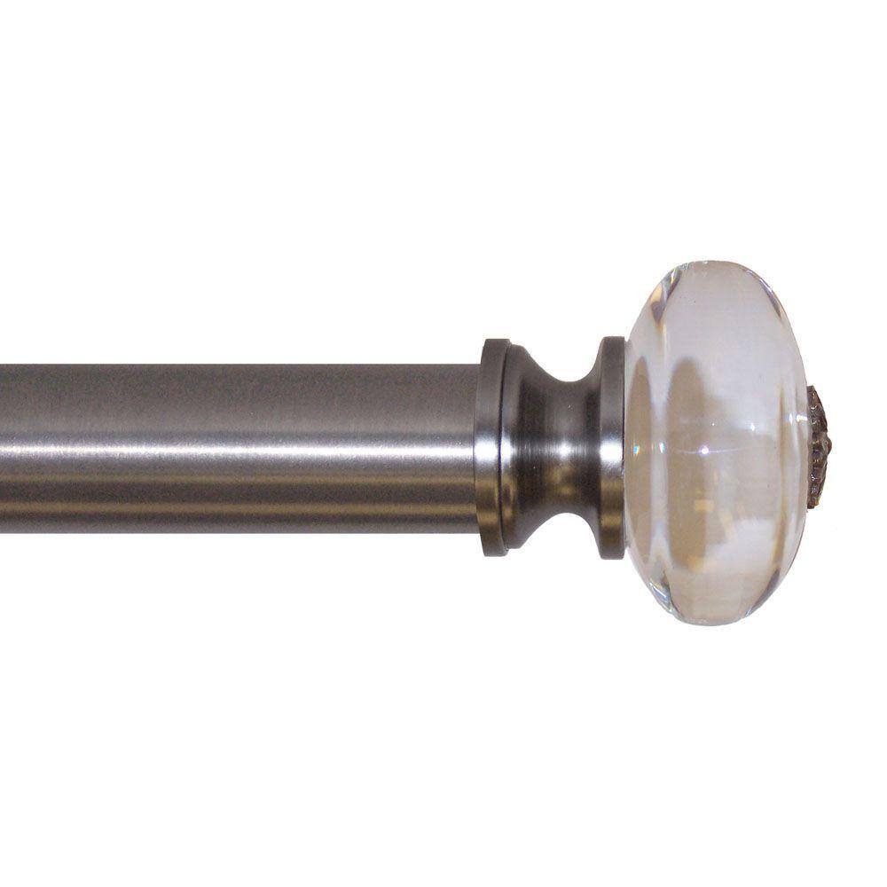 Classic Home Clear Glass 28 - 48 in. Telescoping 1-1/4 in. Single Rod ...