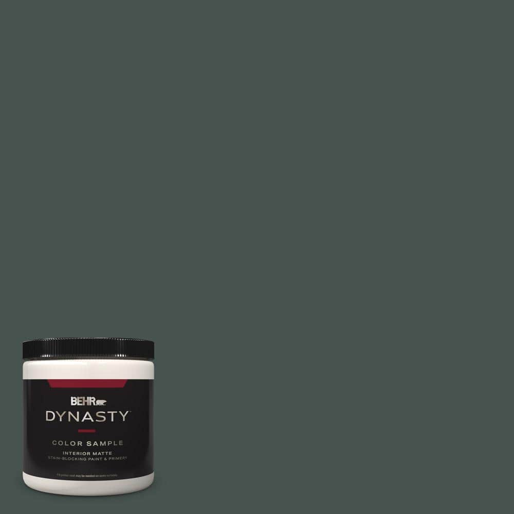 BEHR DYNASTY 8 oz. #HDC-WR16-05 Evergreen Field Matte Stain-Blocking ...