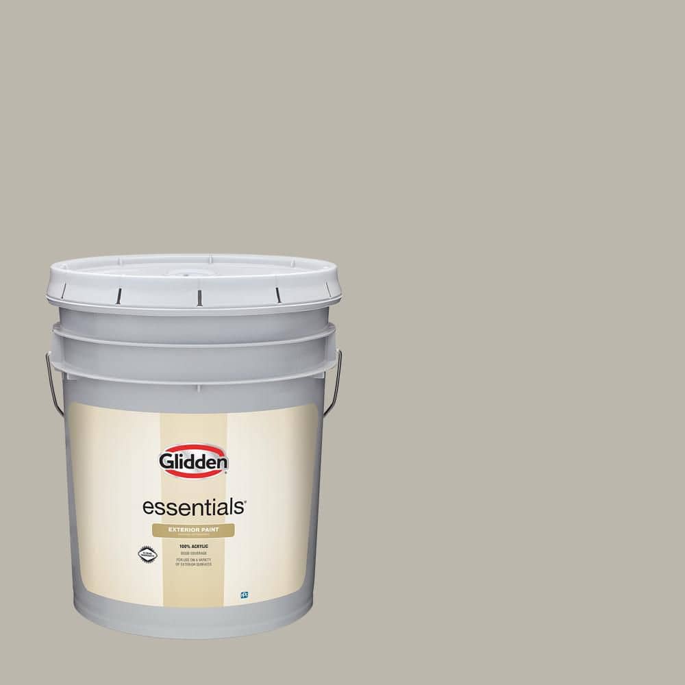 Glidden Essentials 5 gal. PPG1007-3 Ghost Writer Flat Exterior Paint ...