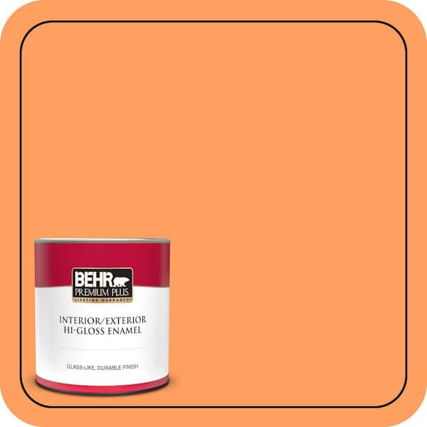 BEHR PREMIUM PLUS 1 qt. #250B-5 Orange Spice Hi-Gloss Enamel Interior ...