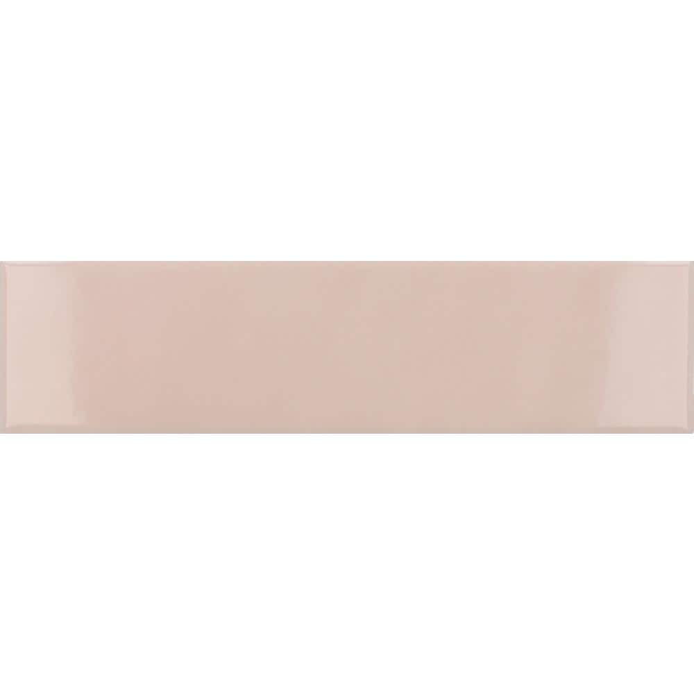 Apollo Tile Arte 1.97 in. x 7.87 in. Pink Ceramic Glossy Wall and Floor ...