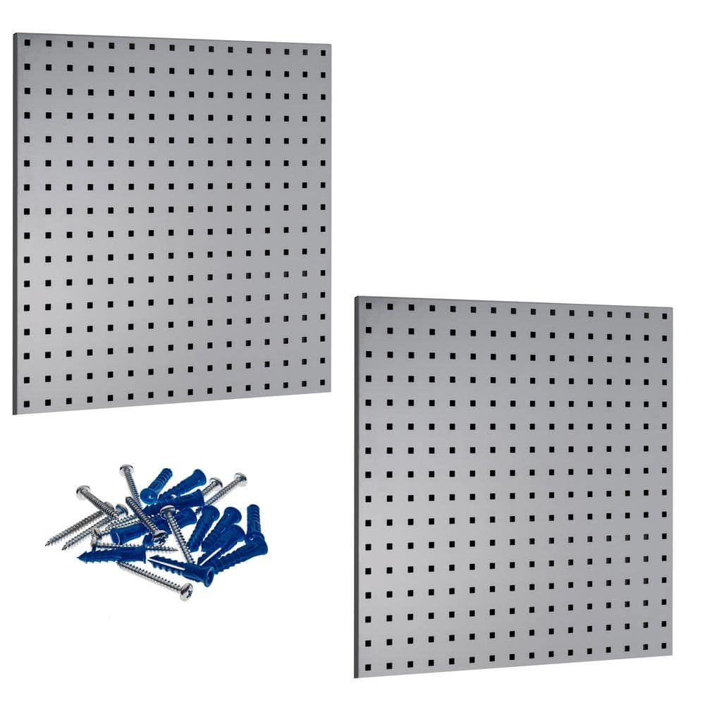 Triton Products LocBoard 24 in. H x 24 in. W Steel Pegboard in Gray (2 ...