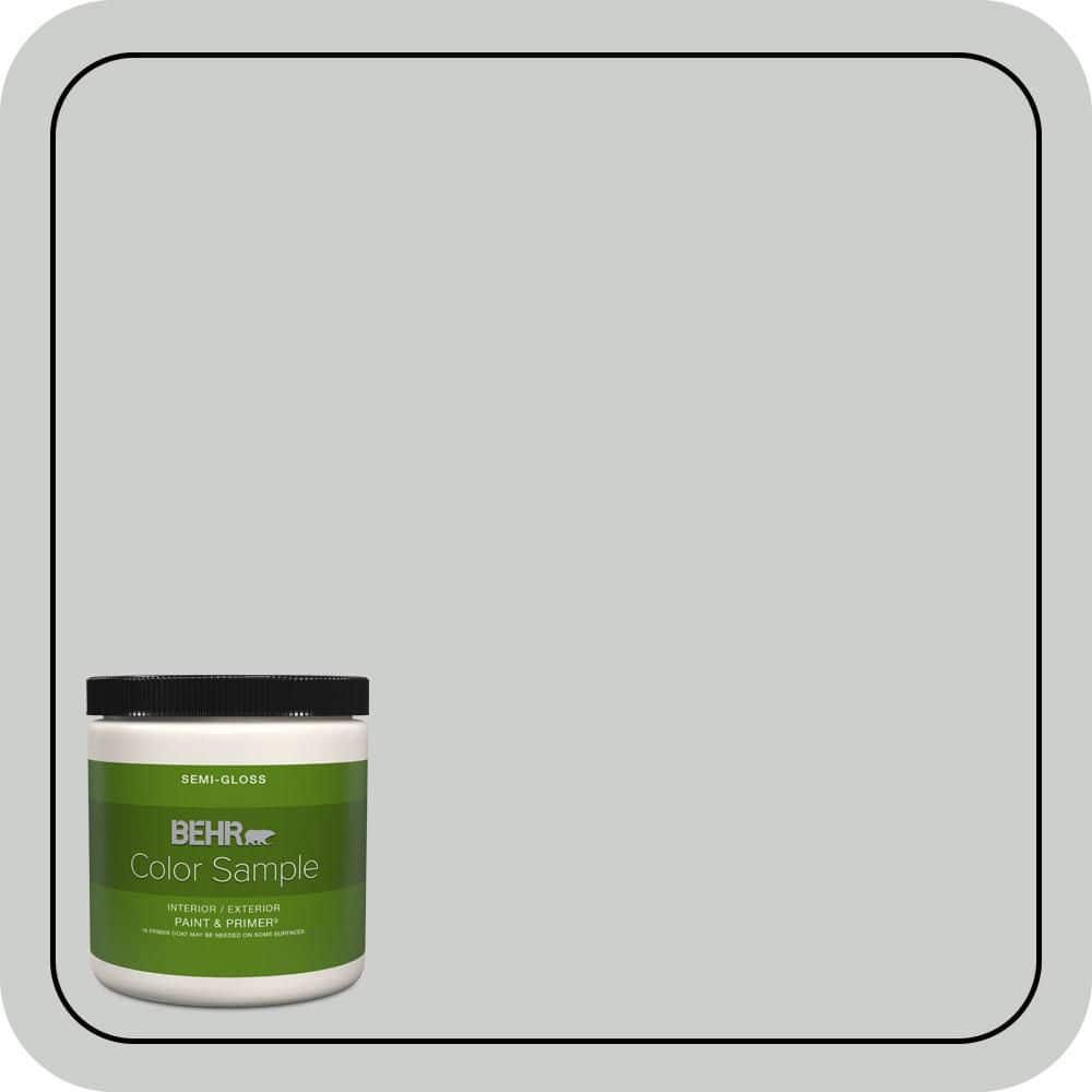 BEHR PREMIUM PLUS 8 oz. #N460-2 Planetary Silver Semi-Gloss Interior ...
