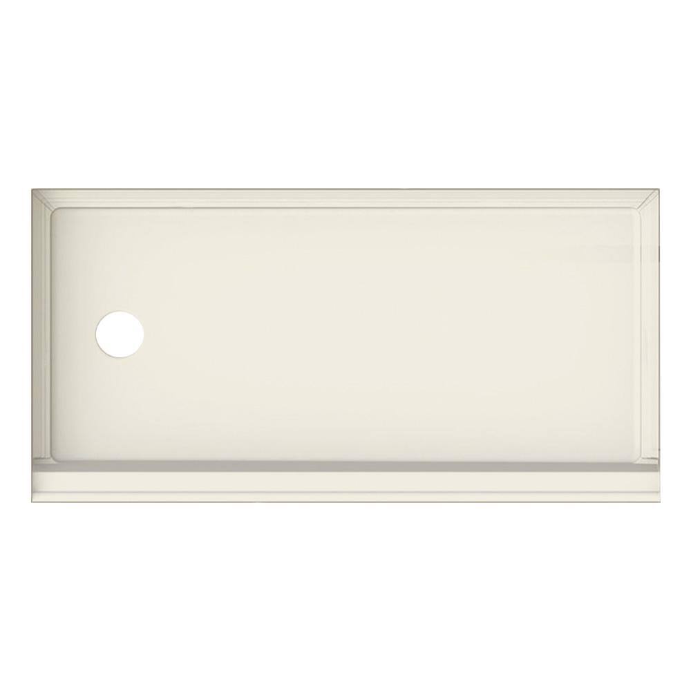 A2 30 in. x 60 in. Single Threshold Shower Base in Biscuit 6030CPANNSL ...