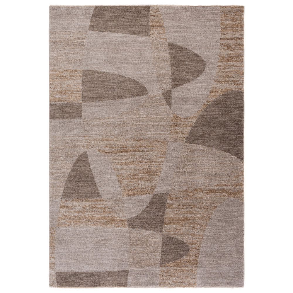 SAFAVIEH Lasa 4 ft. x 6 ft. Taupe/Gold Geometric Area Rug LAS102E-4 ...