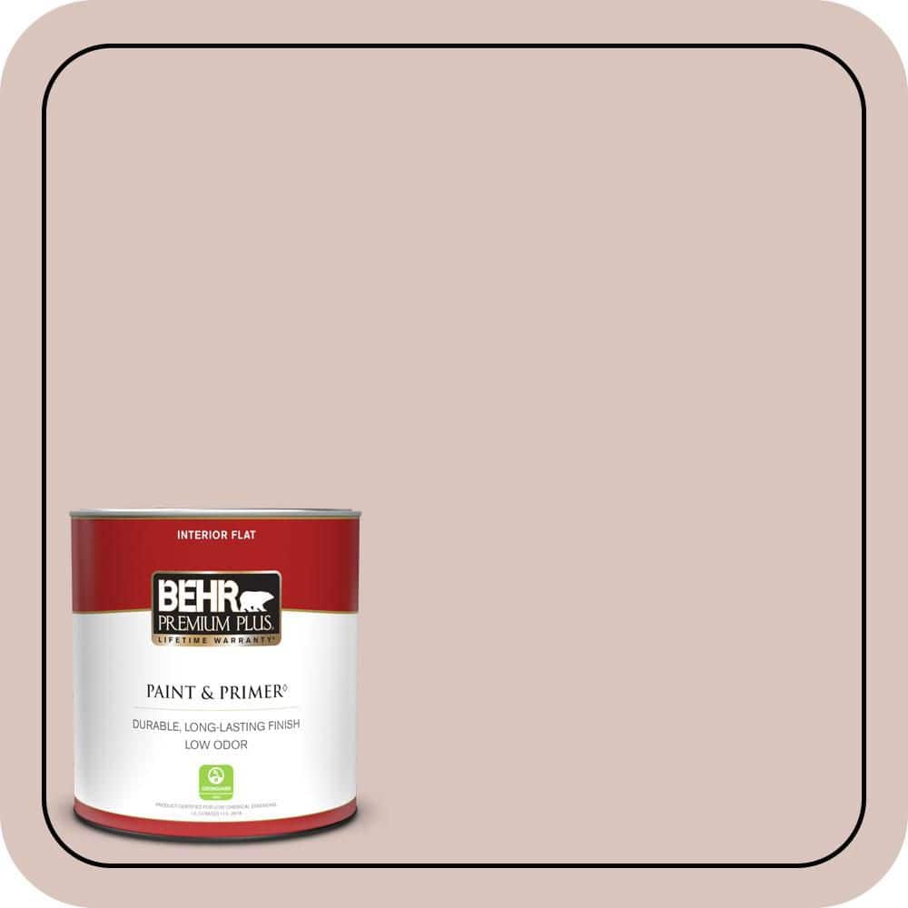 BEHR PREMIUM PLUS 1 qt. #MQ3-05 Bella Mia Flat Low Odor Interior Paint ...