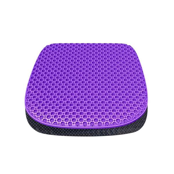 Purple Honeycomb Gel Seat Cushion w Non-Slip Cover, Soft, Breathable ...