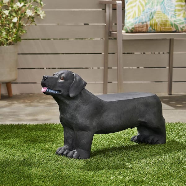 Concrete Stone Outdoor delightful dog Bench, Outdoor Bench, Matte Black ...