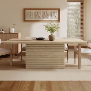 Harper & Bright Designs Sculptural Rectangular Light Ash Wood 39 in Ash ...